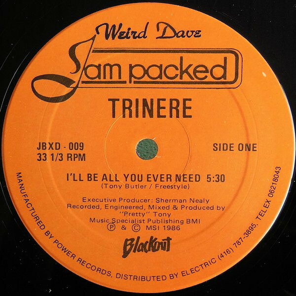 ・アーティスト Trinere ・タイトル I'll Be All You Ever Need ・レーベル・型番 Jam Packed, Blackout JBXD009 ・フォーマット 12インチレコード ・コンディション(盤) 良い (...
