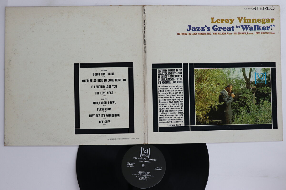 ・アーティスト Leroy Vinnegar ・タイトル Jazz's Great Walker ・レーベル・型番 VEE JAY VJLP2502 ・フォーマット LPレコード ・コンディション(盤) 良い (VG+) ・コンディション(...