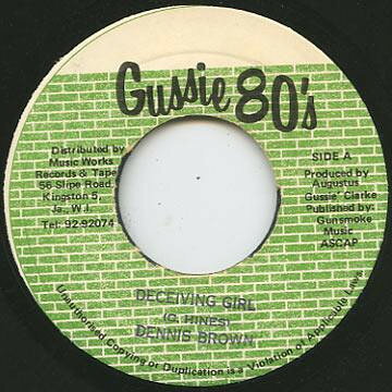 ・アーティスト Dennis Brown ・タイトル Deceiving Girl ・レーベル・型番 Gussie 80's NONE ・フォーマット 7インチレコード ・コンディション(盤) 可 (VG) ・コンディション(ジャケット) ...
