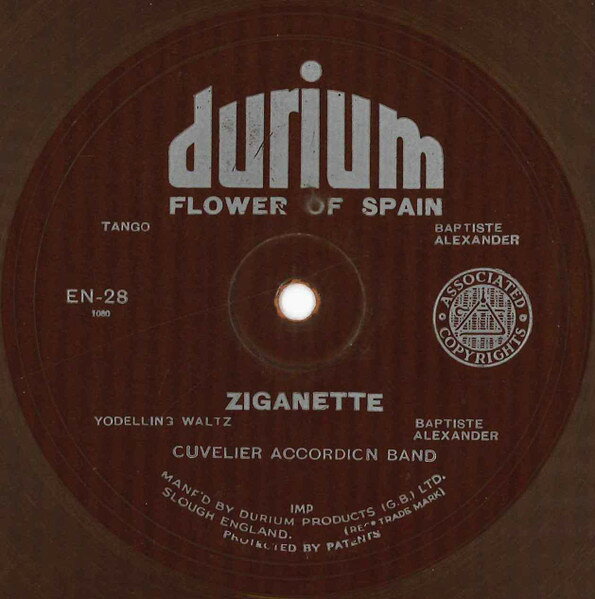 ・アーティスト Cuvelier Accordion Band ・タイトル Flower Of Spain / Ziganette ・レーベル・型番 DURIUM EN28 ・フォーマット 78回転SP盤レコード ・コンディション(盤) 良...