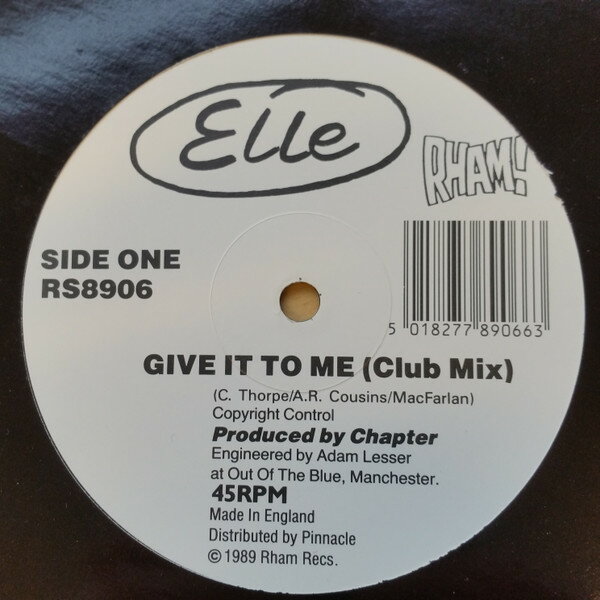 ・アーティスト Elle ・タイトル Give It To Me ・レーベル・型番 Rham! RS8906 ・フォーマット 12インチレコード ・コンディション(盤) 良い (VG+) ・コンディション(ジャケット) プレインカバー（元ジ...