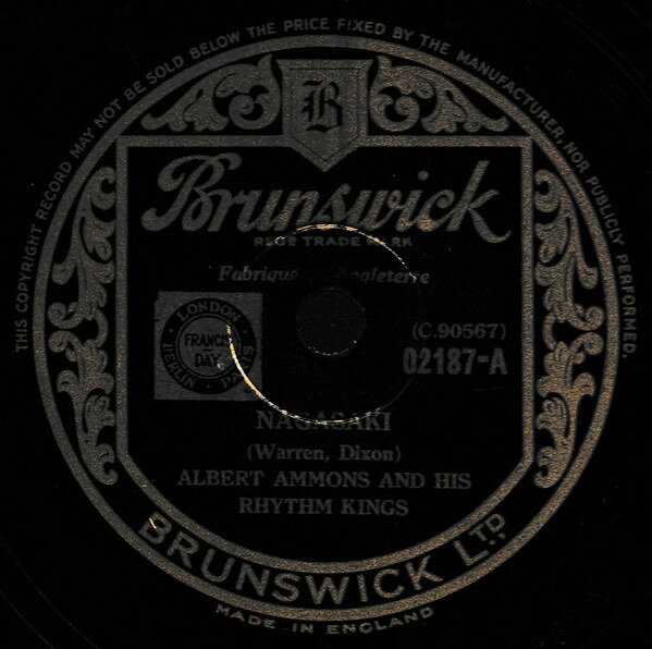 ・アーティスト Albert Ammons ・タイトル Nagasaki / Boogie Woogie Stomp ・レーベル・型番 BRUNSWICK 02187 ・フォーマット 78回転SP盤レコード ・コンディション(盤) 良い (...