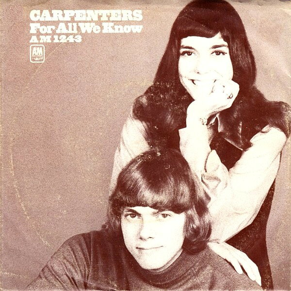 ・アーティスト Carpenters ・タイトル For All We Know ・レーベル・型番 A&M Records AM1243S ・フォーマット 7インチレコード ・コンディション(盤) 良い (VG+) ・コンディション(ジャケ...