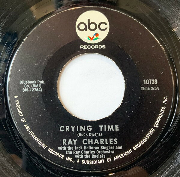 ・アーティスト Ray Charles ・タイトル Crying Time / When My Dreamboat Comes Home ・レーベル・型番 ABC Records 4512755 ・フォーマット 7インチレコード ・コンディ...
