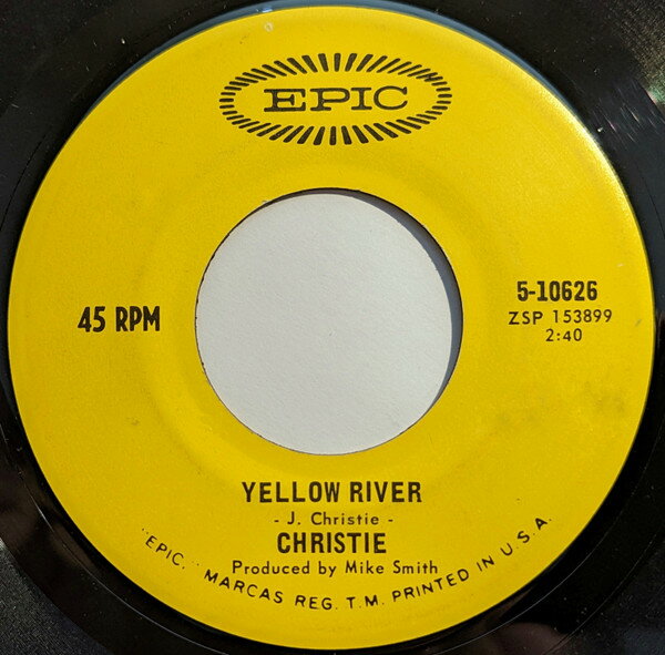 ・アーティスト Christie ・タイトル Yellow River / Down The Mississippi Line ・レーベル・型番 Epic ZSP153899 ・フォーマット 7インチレコード ・コンディション(盤) 良い ...
