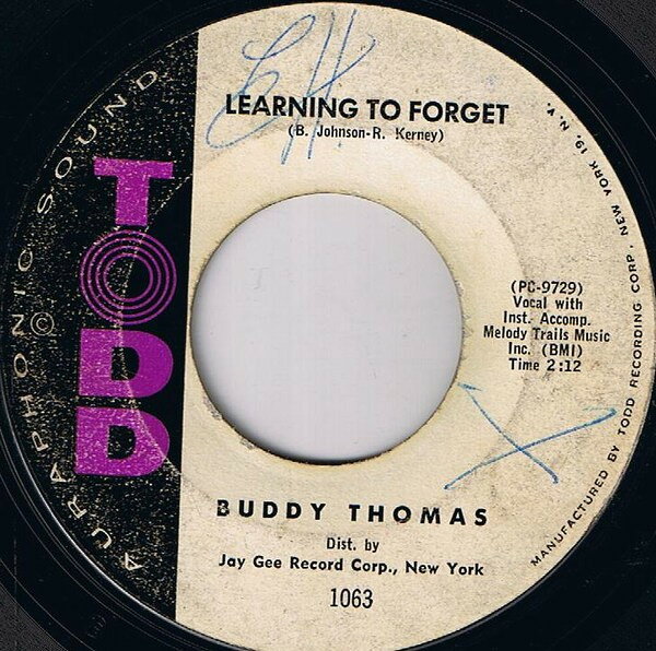 ・アーティスト Buddy Thomas ・タイトル Learning To Forget ・レーベル・型番 Todd PC9728 ・フォーマット 7インチレコード ・コンディション(盤) 可 (VG) ・コンディション(ジャケット) プ...