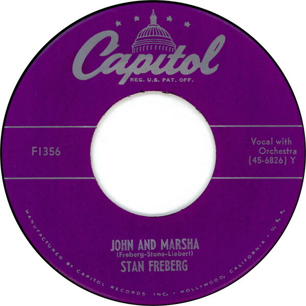・アーティスト Stan Freberg ・タイトル John And Marsha / Ragtime Dan ・レーベル・型番 Capitol Records F1356 ・フォーマット 7インチレコード ・コンディション(盤) 良い ...