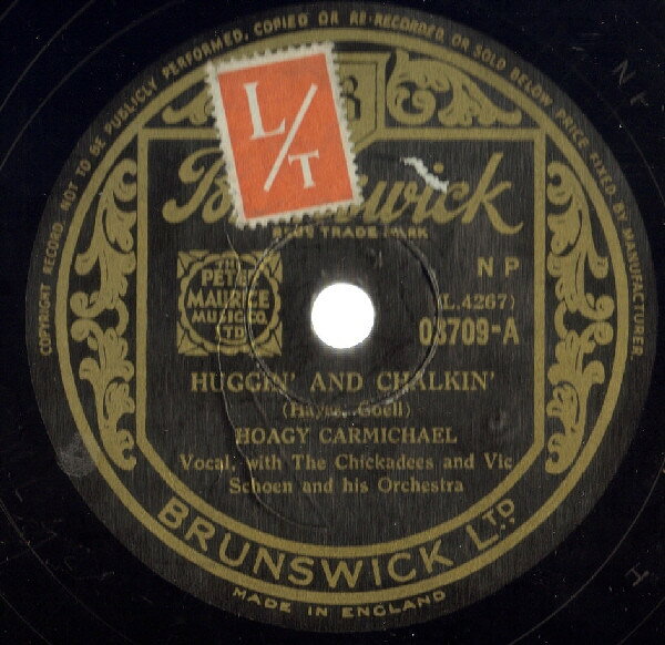 ・アーティスト Hoagy Carmichael ・タイトル Huggin And Chalkin / Ole Buttermilk Sky ・レーベル・型番 BRUNSWICK 03709 ・フォーマット 78回転SP盤レコード ・コンデ...