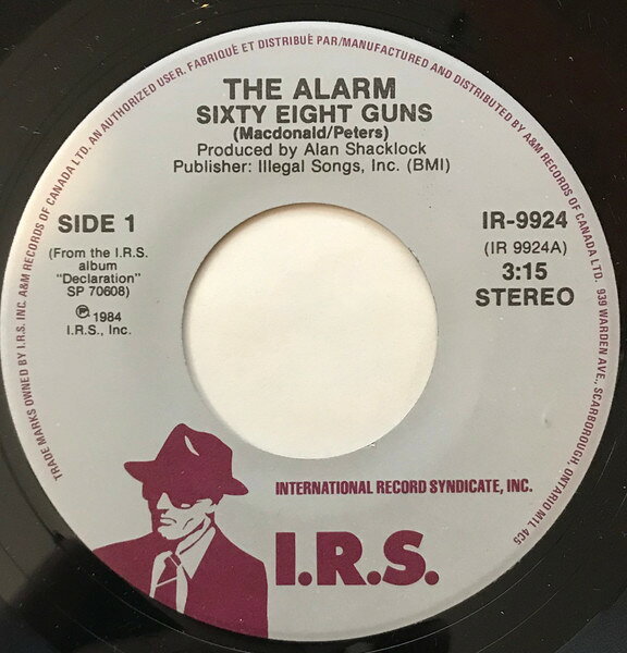 ・アーティスト Alarm ・タイトル Sixty-Eight Guns ・レーベル・型番 I.R.S. Records IR9924 ・フォーマット 7インチレコード ・コンディション(盤) 良い (VG+) ・コンディション(ジャケット...