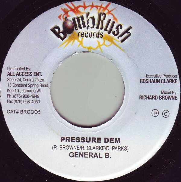 ・アーティスト Monster Shack Crew / General B ・タイトル Ganja Baby / Pressure Dem ・レーベル・型番 Bomb Rush Records BR0005 ・フォーマット 7インチレコー...