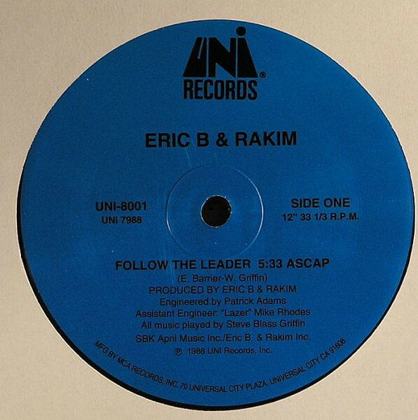 ・アーティスト Eric B. & Rakim ・タイトル Follow The Leader ・レーベル・型番 UNI Records UNI8001 ・フォーマット 12インチレコード ・コンディション(盤) 良い (VG+) ・コンデ...