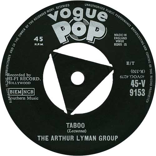 ・アーティスト Arthur Lyman Group ・タイトル Taboo / Dahil Sayo ・レーベル・型番 Vogue Pop 45V9153 ・フォーマット 7インチレコード ・コンディション(盤) 良い (VG+) ・コン...