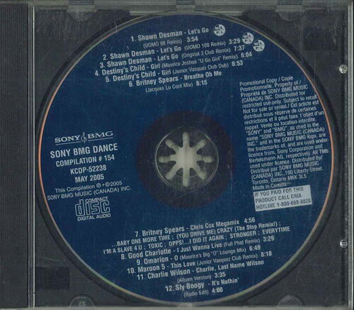 ・アーティスト Various ・タイトル Sony Bmg Dance Compilation #154 ・レーベル・型番 SONY BMG KCDP52238 ・フォーマット CD ・コンディション(盤) 可 (VG) ・コンディション...