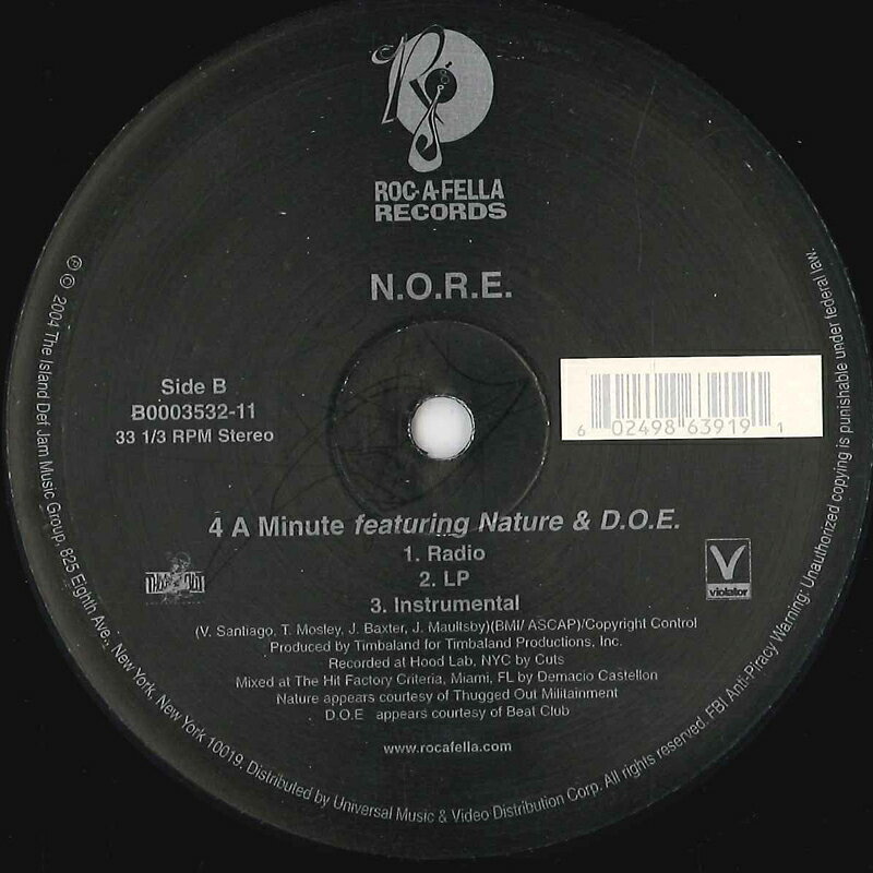 ・アーティスト N.O.R.E. ・タイトル Oye Mi Canto / 4 A Minute ・レーベル・型番 ROC-A-FELLA B000353211 ・フォーマット 12インチレコード ・コンディション(盤) 良い (VG+) ...