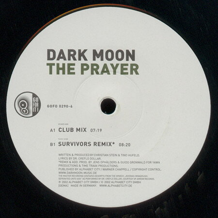 ・アーティスト Dark Moon ・タイトル The Prayer ・レーベル・型番 Go For It GOFO02906 ・フォーマット 12インチレコード ・コンディション(盤) ほぼ新品 (M-) ・コンディション(ジャケット) ...