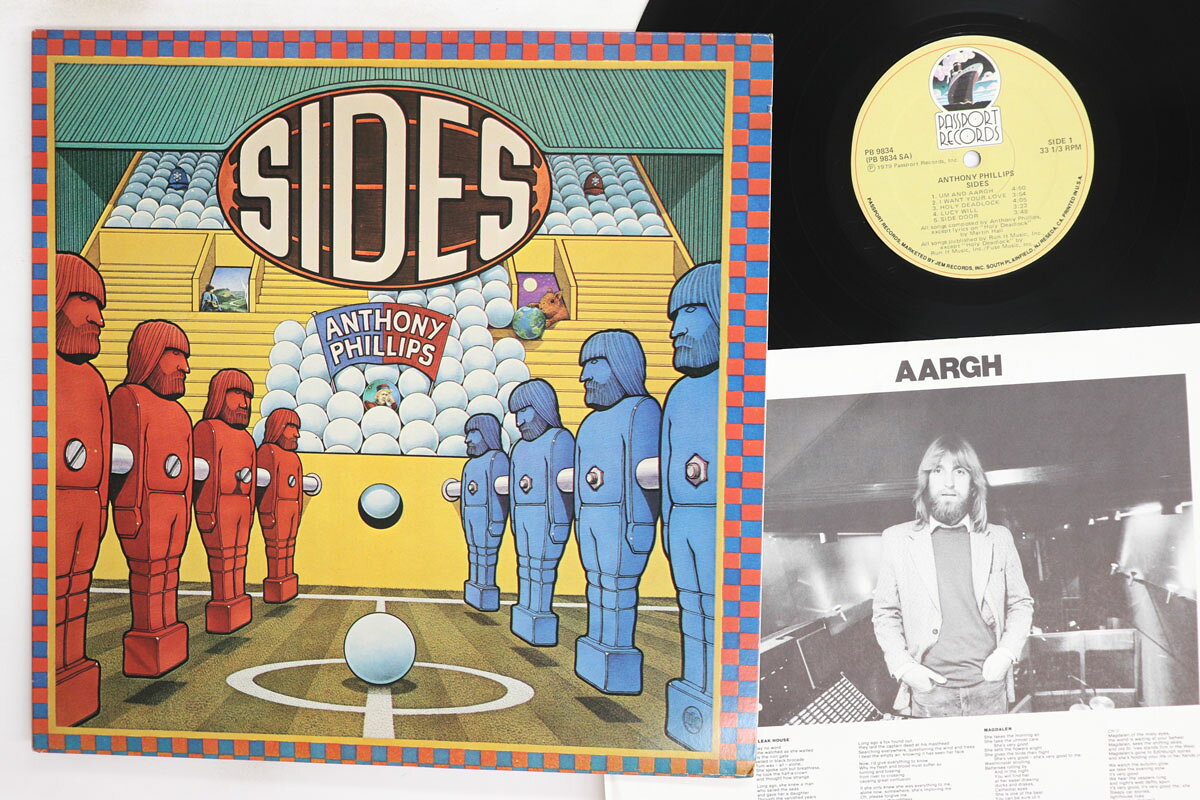 ・アーティスト Anthony Phillips ・タイトル Sides ・レーベル・型番 PASSPORT PB9834 ・フォーマット LPレコード ・コンディション(盤) 良い (VG+) ・コンディション(ジャケット) 良い (VG...