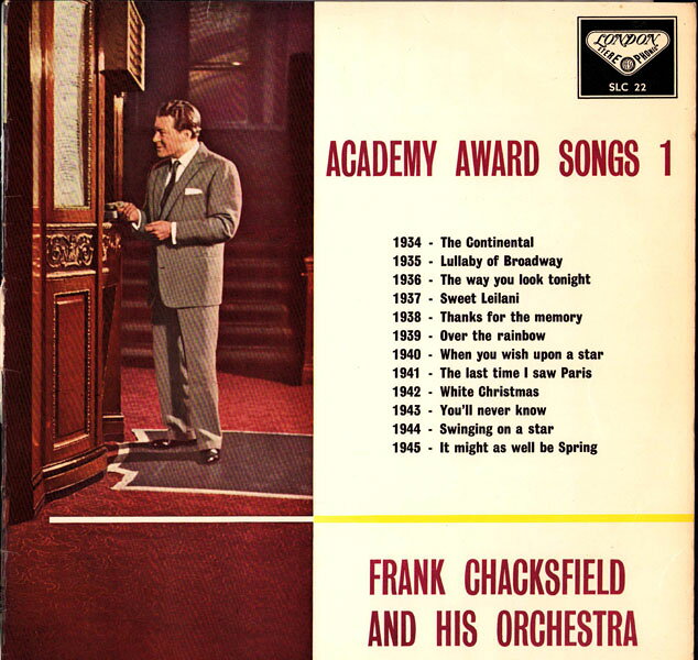 ・アーティスト Frank Chacksfield ・タイトル 栄光のアカデミー賞　その1 ・レーベル・型番 LONDON SLC22 ・フォーマット LPレコード ・コンディション(盤) 良い (VG+) ・コンディション(ジャケット) ...