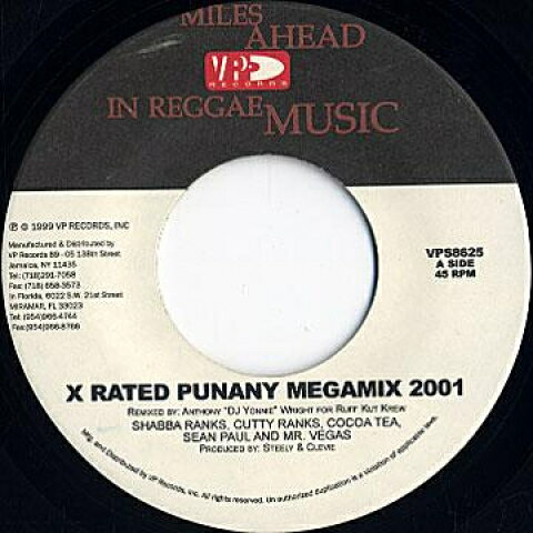 ・アーティスト Shabba Ranks, Cutty Ranks, Cocoa Tea, Sean Paul / Shabba Ranks ・タイトル X Rated Punany Megamix 2001 / Caan Dun ・レーベ...
