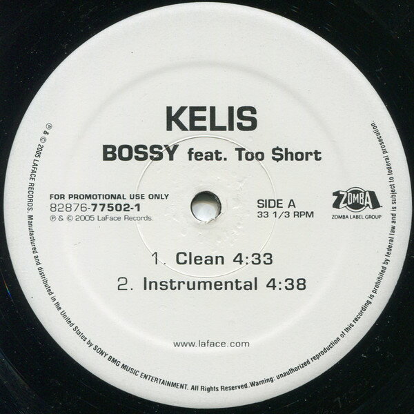・アーティスト Kelis, Too Short ・タイトル Bossy ・レーベル・型番 LaFace Records 82876775021PROMO ・フォーマット 12インチレコード ・コンディション(盤) 良い (VG+) ・コン...