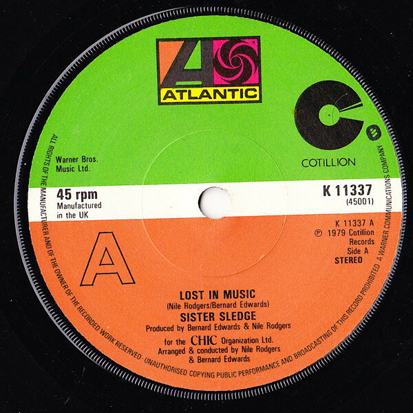 ・アーティスト Sister Sledge ・タイトル Lost In Music ・レーベル・型番 Atlantic, Cotillion K11337 ・フォーマット 7インチレコード ・コンディション(盤) 良い (VG+) ・コンデ...