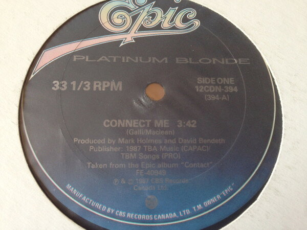 ・アーティスト Platinum Blonde ・タイトル Connect Me ・レーベル・型番 Epic 12CDN394 ・フォーマット 12インチレコード ・コンディション(盤) 良い (VG+) ・コンディション(ジャケット) プ...