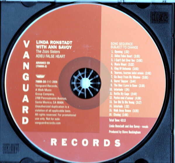 ・アーティスト Linda Ronstadt, Ann Savoy, The Zozo Sisters ・タイトル Adieu False Heart ・レーベル・型番 Vanguard 798082A ・フォーマット CD ・コンディショ...