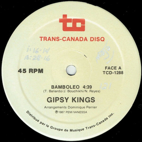 ・アーティスト Gipsy Kings ・タイトル Bamboleo ・レーベル・型番 Trans-Canada Disq TCD1288 ・フォーマット LPレコード ・コンディション(盤) 良い (VG+) ・コンディション(ジャケット...
