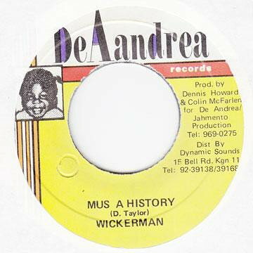 ・アーティスト Wickerman ・タイトル Mus A History ・レーベル・型番 DeAndrea Records NONE ・フォーマット 7インチレコード ・コンディション(盤) 良い (VG+) ・コンディション(ジャケッ...