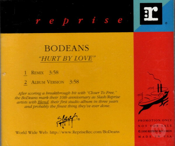 ・アーティスト BoDeans ・タイトル Hurt By Love ・レーベル・型番 Reprise Records PROCD8493 ・フォーマット CD ・コンディション(盤) 可 (VG) ・コンディション(ジャケット) ・コンデ...