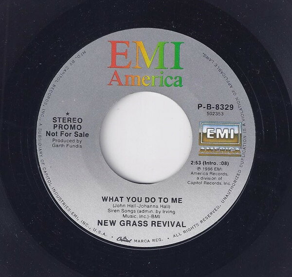 ・アーティスト New Grass Revival ・タイトル What You Do To Me ・レーベル・型番 EMI America PB8329 ・フォーマット 7インチレコード ・コンディション(盤) 良い (VG+) ・コンデ...