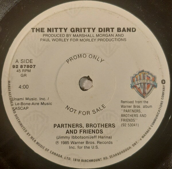 ・アーティスト Nitty Gritty Dirt Band ・タイトル Partners, Brothers And Friends ・レーベル・型番 Warner Bros. Records 9287807 ・フォーマット 7インチレコ...