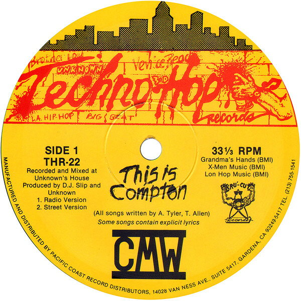 ・アーティスト CMW ・タイトル This Is Compton ・レーベル・型番 Techno Hop Records THR22 ・フォーマット 12インチレコード ・コンディション(盤) 良い (VG+) ・コンディション(ジャケッ...
