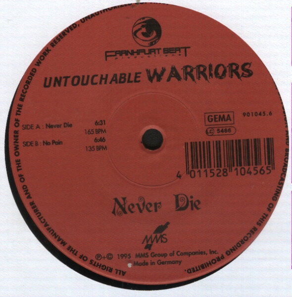 ・アーティスト Untouchable Warriors ・タイトル Never Die ・レーベル・型番 Frankfurt Beat Productions 9010456 ・フォーマット 12インチレコード ・コンディション(盤) 非...