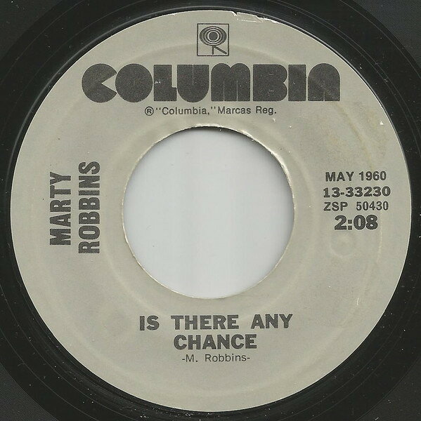 ・アーティスト Marty Robbins ・タイトル Is There Any Chance ・レーベル・型番 Columbia 1333230 ・フォーマット 7インチレコード ・コンディション(盤) 良い (VG+) ・コンディション...