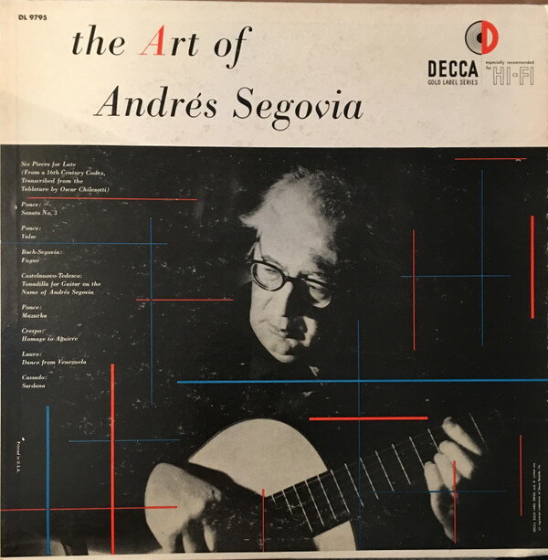 ・アーティスト Andres Segovia ・タイトル Art Of Andres Segovia ・レーベル・型番 DECCA DL9795 ・フォーマット LPレコード ・コンディション(盤) 悪い (VG-) ・コンディション(ジャ...
