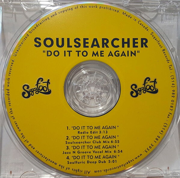 ・アーティスト Soulsearcher ・タイトル Do It To Me Again ・レーベル・型番 SugarFoot Records NONE ・フォーマット CD ・コンディション(盤) 可 (VG) ・コンディション(ジャケッ...