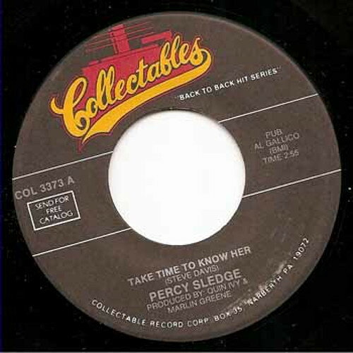・アーティスト Percy Sledge ・タイトル Take Time To Know Her / Warm And Tender Love ・レーベル・型番 Collectables COL3373 ・フォーマット 7インチレコード ・...