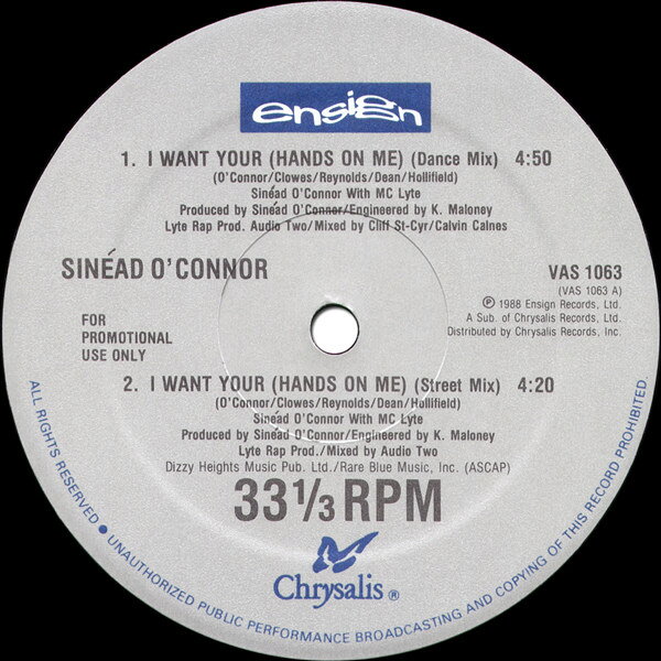 ・アーティスト SINEAD O'CONNOR, M.C.LYTE ・タイトル I Want Your (Hands On Me) ・レーベル・型番 ENSIGN VAS1063 ・フォーマット 12インチレコード ・コンディション(盤) ...