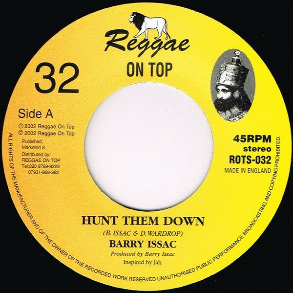 ・アーティスト Barry Issac ・タイトル Hunt Them Down ・レーベル・型番 Reggae On Top ROTS032 ・フォーマット 7インチレコード ・コンディション(盤) 良い (VG+) ・コンディション(ジ...