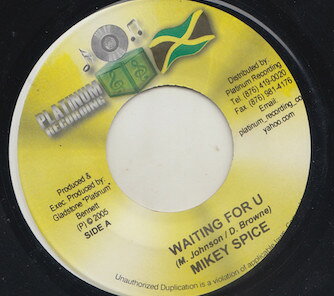 ・アーティスト Mikey Spice ・タイトル Waiting For U ・レーベル・型番 Platinum Recording NONE ・フォーマット 7インチレコード ・コンディション(盤) 良い (VG+) ・コンディション(...