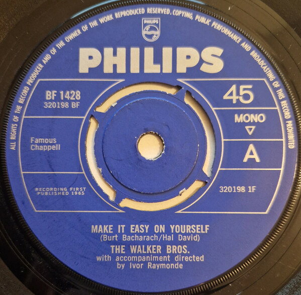 ・アーティスト Walker Bros ・タイトル Make It Easy On Yourself ・レーベル・型番 Philips BF1428,320198BF ・フォーマット 7インチレコード ・コンディション(盤) 可 (VG) ...