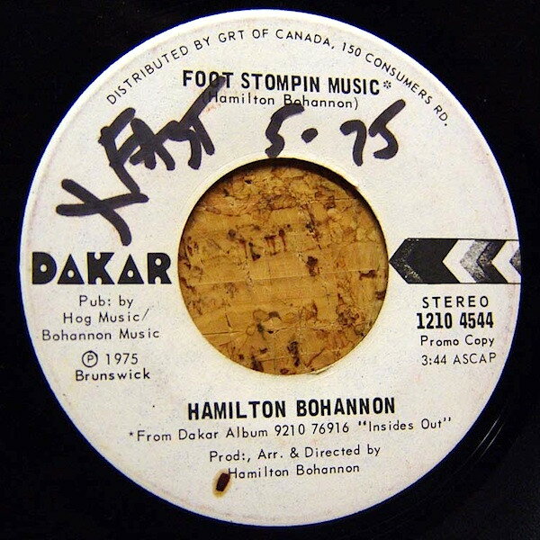 ・アーティスト Hamilton Bohannon ・タイトル Foot Stompin Music / Dance With Your Parno ・レーベル・型番 DAKAR RECORDS 12104544PROMO ・フォーマット ...