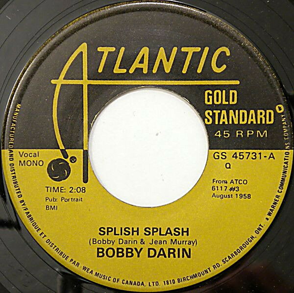 ・アーティスト Bobby Darin ・タイトル Splish Splash / Queen Of The Hop ・レーベル・型番 Atlantic GS45731 ・フォーマット 7インチレコード ・コンディション(盤) 可 (VG)...