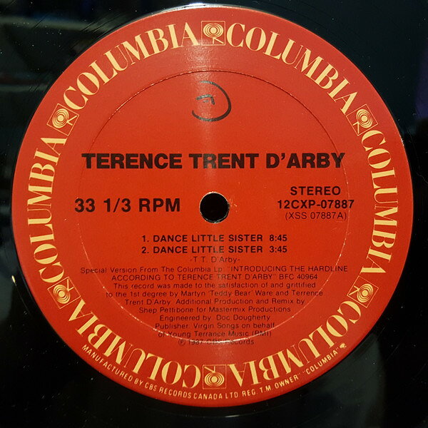 ・アーティスト Terence Trent D'arby ・タイトル Dance Little Sister ・レーベル・型番 COLUMBIA 12CXP07887 ・フォーマット 12インチレコード ・コンディション(盤) 良い (VG...