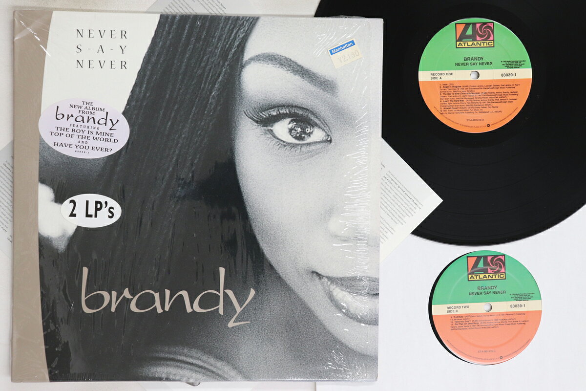 ・アーティスト Brandy ・タイトル Never Say Never ・レーベル・型番 ATLANTIC 830391 ・フォーマット LPレコード ・コンディション(盤) 良い (VG+) ・コンディション(ジャケット) 良い (VG...