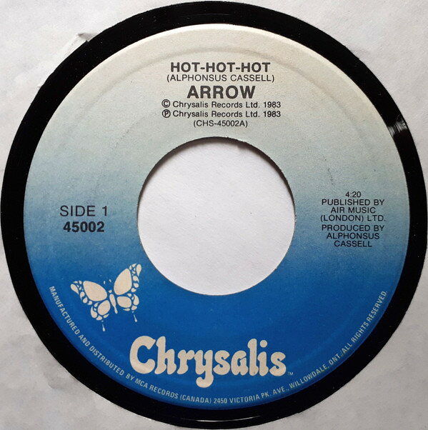 ・アーティスト Arrow (2) ・タイトル Hot-Hot-Hot ・レーベル・型番 Chrysalis 45002 ・フォーマット 7インチレコード ・コンディション(盤) 良い (VG+) ・コンディション(ジャケット) プレインカ...