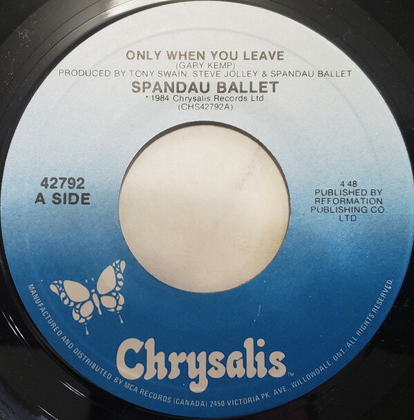・アーティスト Spandau Ballet ・タイトル Only When You Leave ・レーベル・型番 Chrysalis 42792 ・フォーマット 7インチレコード ・コンディション(盤) 可 (VG) ・コンディション(ジ...