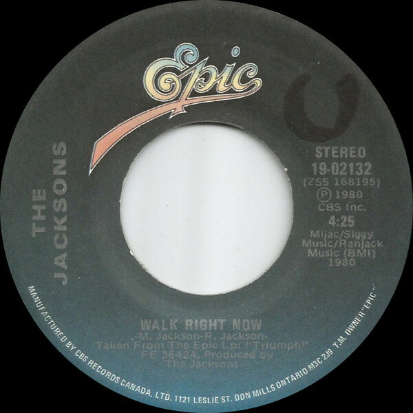 ・アーティスト Jacksons ・タイトル Walk Right Now ・レーベル・型番 Epic 1902132 ・フォーマット 7インチレコード ・コンディション(盤) 良い (VG+) ・コンディション(ジャケット) プレインカバ...