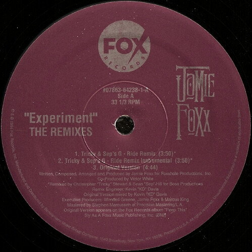 ・アーティスト Jamie Foxx ・タイトル Experiment (The Remixes) ・レーベル・型番 FOX 07863642381 ・フォーマット 12インチレコード ・コンディション(盤) 良い (VG+) ・コンディシ...
