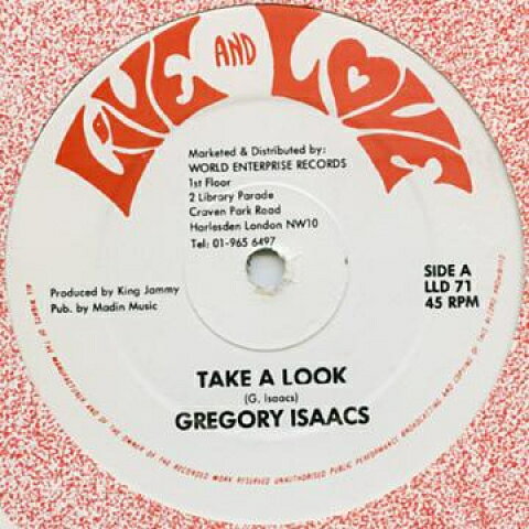 ・アーティスト Gregory Isaacs ・タイトル Tak A Look / Version ・レーベル・型番 Live & Love LLD71 ・フォーマット 12インチレコード ・コンディション(盤) 新品 (M) ・コンディシ...